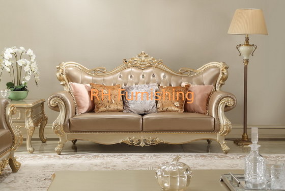 Italy Leather Luxury Sofa sets 1+2+3  for Villa living room used upholstered furniture made inChina factory direct price supplier