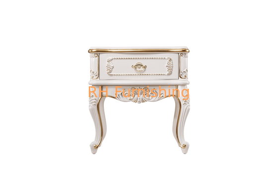 Luxury Bed Sets Classic desgn of White painting Wooden Furniture withe Leather upholstered Headboards of Villa interior supplier