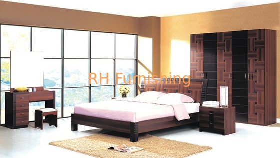 MDF+Paper Home Furniture,Panel Bedroom Set,Wood Bed and Wardrobe,Nightstand,Dresser with Mirror,Amorie,Chest supplier