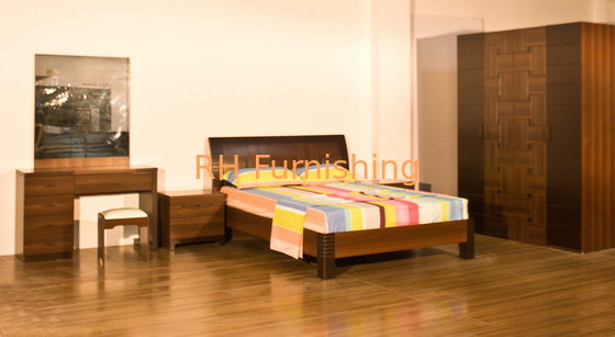 MDF+Paper Home Furniture,Panel Bedroom Set,Wood Bed and Wardrobe,Nightstand,Dresser with Mirror,Amorie,Chest supplier