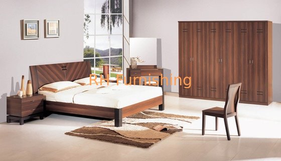 MDF+Paper Home Furniture,Panel Bedroom Set,Wood Bed and Wardrobe,Nightstand,Dresser with Mirror,Amorie,Chest supplier