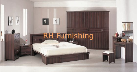 MDF Home Furniture,Panel Bedroom Set,Wood Bed and Wardrobe,Nightstand,Dresser with Mirror,Amorie,Chest supplier