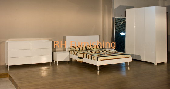 High Glossy Home Furniture,White Bedroom Set,Wood Bed and Wardrobe,Nightstand,Dresser, Mirror Stand,Amorie,Chest supplier