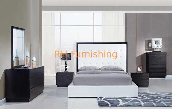 New Design Apartment interior White/Wenge Panel Bedroom Furniture Set supplier