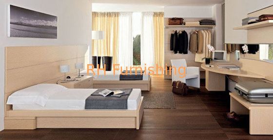 MDF/Melamine Hotel Bedroom Furniture,Standard Room Bed,Nightstand,TV Cabinet,Luaage Rack/Table,MIni Cabinet supplier