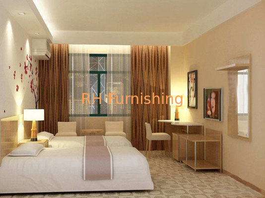 MDF/Melamine Hotel Bedroom Furniture,Standard Room Bed,Nightstand,TV Cabinet,Luaage Rack/Table,MIni Cabinet supplier