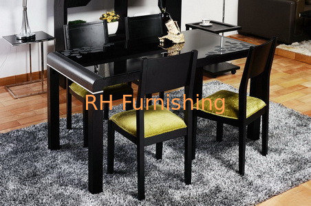 Modern Dining Room Furniture,White/Black Glossy Dining Table supplier