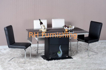 Modern Dining Room Furniture,Stainless Steel/Glass Storage Dining Table supplier