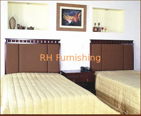 Budget hotel interior fitout furniture Single Bed Headboard with Writing desk tableBO-B002 supplier