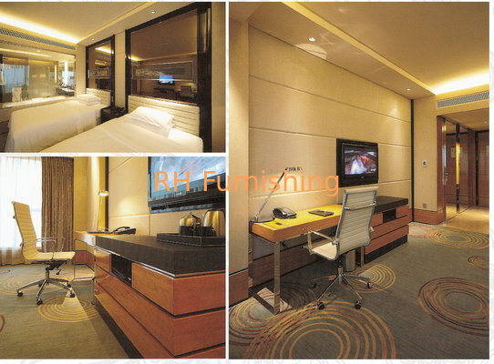 Modern Hotel Guest Bedroom Furniture Standard Double Bed with Mattress and Casegood SR-013 supplier