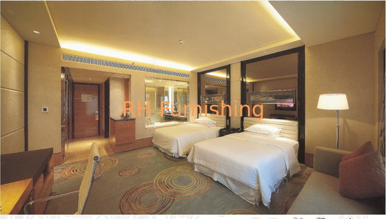 Modern Hotel Guest Bedroom Furniture Standard Double Bed with Mattress and Casegood SR-013 supplier
