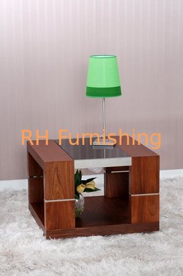 Walnut/Oak/Ash Wood Veneer with Tempered Glass Coffee/Cocktail Table,End Table,Sofa Table,Modern Style,Good Quality supplier