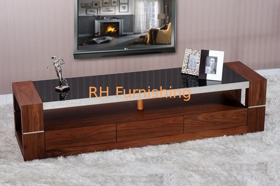 Walnut/Oak/Ash Wood Veneer with Tempered Glass Coffee/Cocktail Table,End Table,Sofa Table,Modern Style,Good Quality supplier
