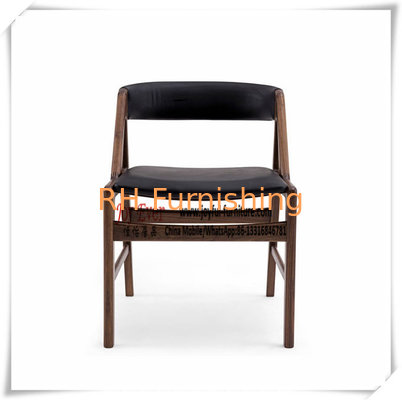 Seating chair by Ash wood and Black leather in Nordic design supplier