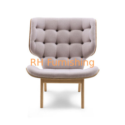 Lobby waiting leisure Fabric sofa chair by curved plywood furniture with wood legs supplier