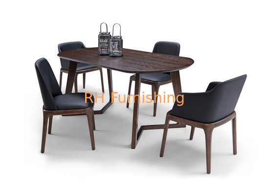 Restaurant reception Leather Seating chair with Ash solid wood Table supplier