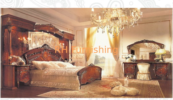 Luxury Villa/European Antique Bedroom Furniture,Wood Bed,Dressing with Mirror,VS-003 supplier