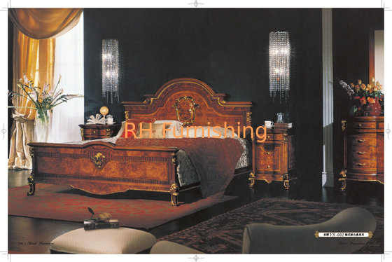 Luxury Villa/European Antique Bedroom Furniture,Bed,Wood Armoire,VS-002 supplier