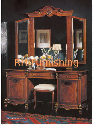Luxury Villa/European Antique Bedroom Furniture,Bed,Wood Armoire,VS-002 supplier