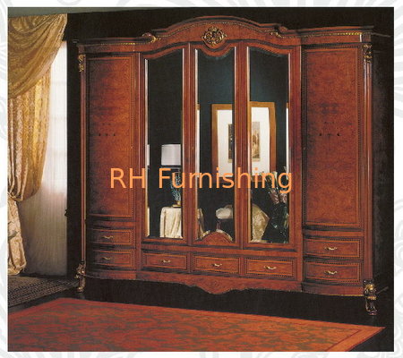 Luxury Villa/European Antique Bedroom Furniture,Bed,Wood Armoire,VS-002 supplier