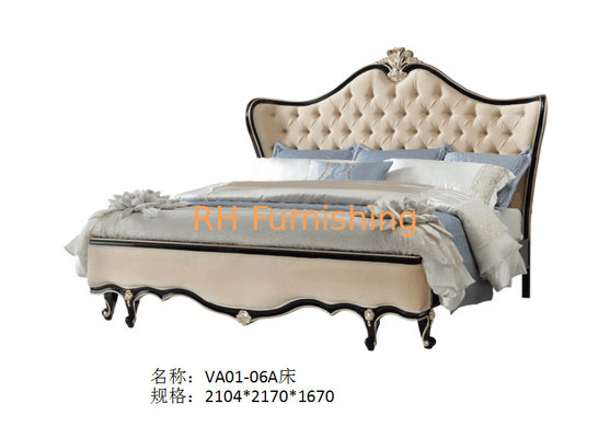 Villa house Luxury furniture factory for sale in black painting frame with Leather upholstered King size Bed supplier