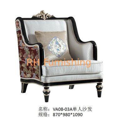 French Neoclassical High-grade Fabric Sofa Sset Villa Luxury Villa Living Room Furniture 1+2+3 Hotel furniture factory supplier