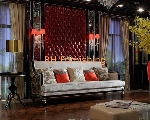 French Neoclassical High-grade Fabric Sofa Sset Villa Luxury Villa Living Room Furniture 1+2+3 Hotel furniture factory supplier