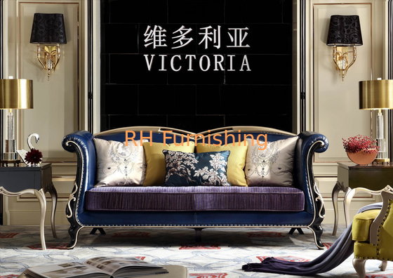 French Neoclassical Style Furniture Villa Living Room Imported Leather Sofa Single-seat Double-seat Three-seat Sofa set supplier