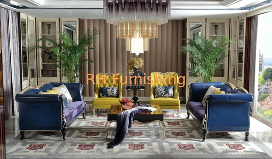 French Neoclassical Style Furniture Villa Living Room Imported Leather Sofa Single-seat Double-seat Three-seat Sofa set supplier