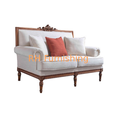 Hotel Sofa Lobby Reception furniture made by Birch wood carving frame Hige density sponge Fabric upholstered supplier