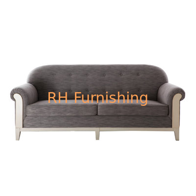 Lobby Sofa Set of European leisure style Fabric upholstered sofa chairs used wood in white painting supplier