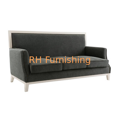 Hotel reception Sofa Set of Leisure style Fabric upholstered sofa 2+3 seat wood in white painting supplier