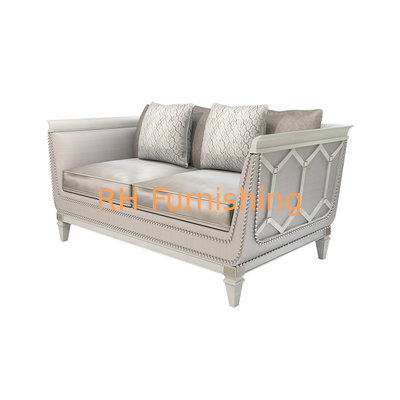 Custom made Hotel Sofa furniture of Light luxury design used Stainless steel frame with White paitning wood supplier