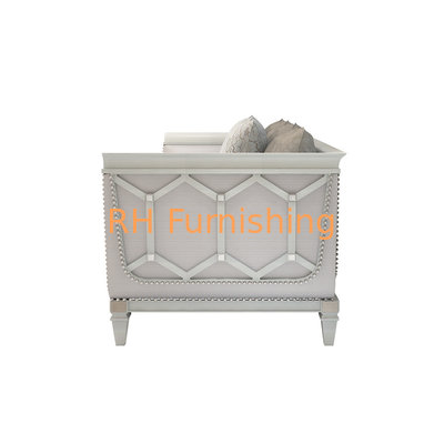 Custom made Hotel Sofa furniture of Light luxury design used Stainless steel frame with White paitning wood supplier