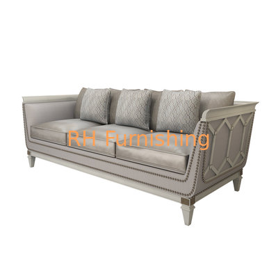 Custom made Hotel Sofa furniture of Light luxury design used Stainless steel frame with White paitning wood supplier