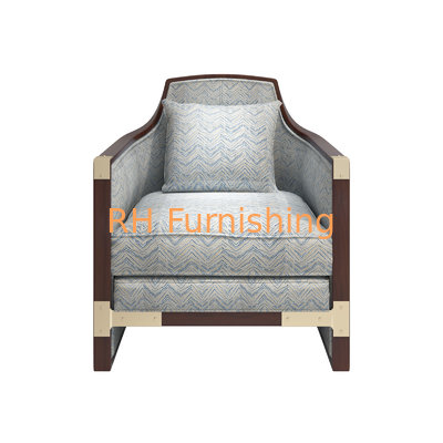 Hotel Lobby furniture modern Chinese style Solid wood Sofa set used Grey fabric cloth seating supplier