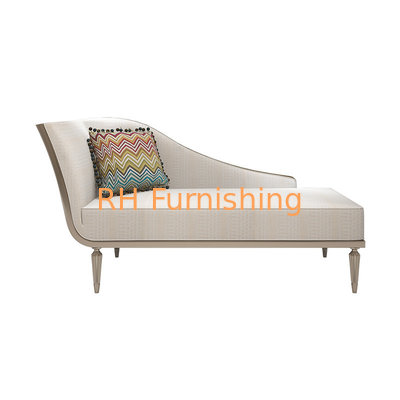Hotel rooms furniture Leisure Chaise sofa used Carving wood frame with Fabric upholstered in light luxury design supplier