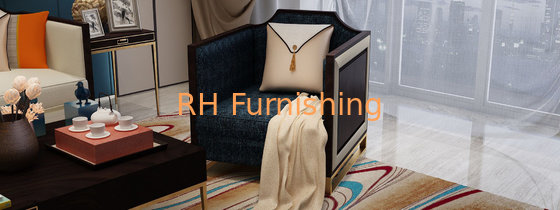 New Chinese style of Sofa chairs used Golden Stainless steel legs and High density sponge upholstered furniture supplier