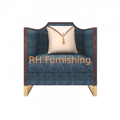 New Chinese style of Sofa chairs used Golden Stainless steel legs and High density sponge upholstered furniture supplier