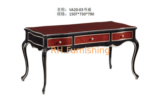Luxury Home office Furniture set Ebony wood Bookcase cabients and Reading desk in glossy painting with Writing chairs supplier