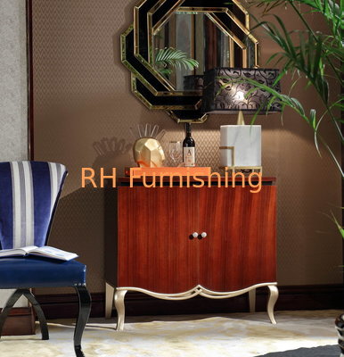 Luxury furniture for Villa house Reception table and Console cabients by Ebony wood in Glossy painting Sliver leaf supplier