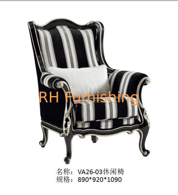 Villa house luxury furniture of Leisure sofa chairs in Fabric upholstered by Glossy painting Beech wood frame supplier