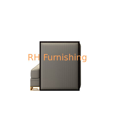 Light luxury Sofa set in Fashion hotel lobby used Stainless steel and Linen fabric upholstered seating furniture supplier