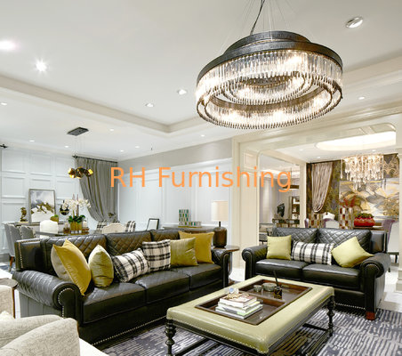 Luxury house Living room furniture of Leather sofa set for Lobby reception in Fashion deisgn supplier