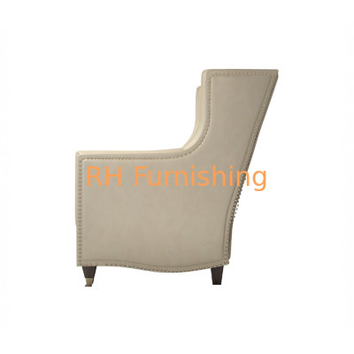 America Leisure style hotel sofa single set by Grey upholstered used wood legs with Copper decoration supplier