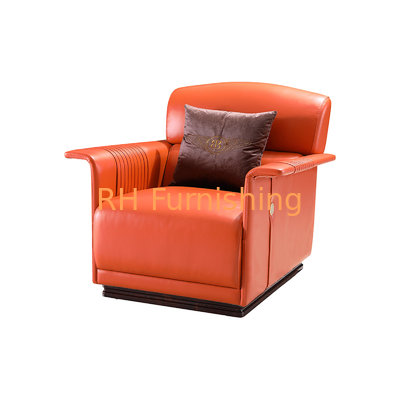High end cow leather leisure sofa in Light luxury design furniture used lobby and living room seating supplier