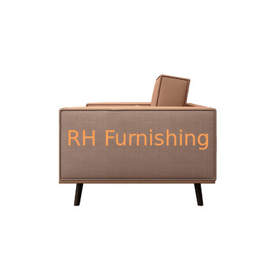 Fashion modern lobby furniture single sofa in Leather upholstered with Walnut wood legs for 4 star hotel supplier