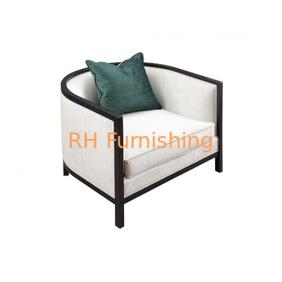 European leisure sofa chairs for Hotel lobby seating furniture made by Cherry wood and Grey fabric cushion supplier