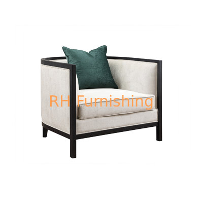 European leisure sofa chairs for Hotel lobby seating furniture made by Cherry wood and Grey fabric cushion supplier