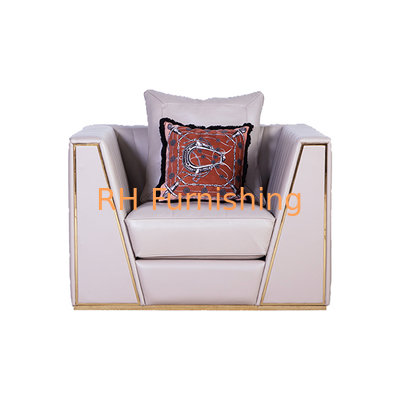 Modern american design of Living room furniture Luxury single sofa in Italy leather with Stainless steel frame supplier